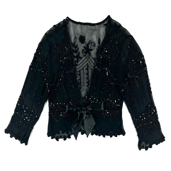 Adrianna Papell | Jackets & Coats | Adrianna Papell Boutique Black Silk ...